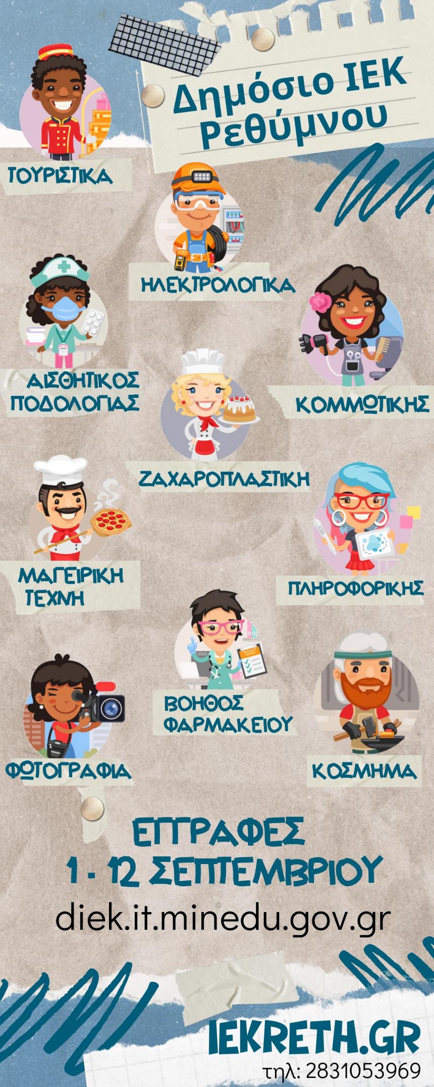 Ξεκινούν οι εγγραφές στο ΔΙΕΚ Ρεθύμνου – Οι ειδικότητες, τα ...